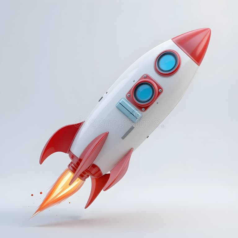 Dynamic 3 D Rocket Launch a Symbol of Startup Success Innovation and ...