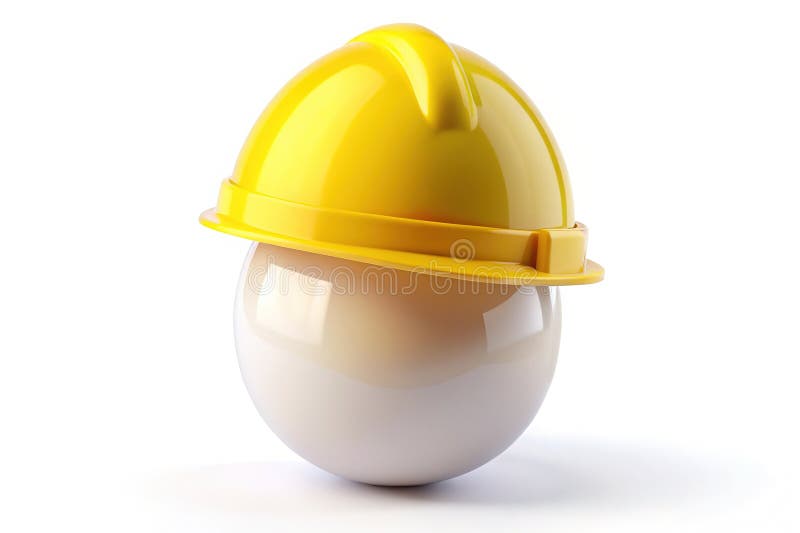 3D Illustration of a Construction Worker Egg Emphasizing Safety ...