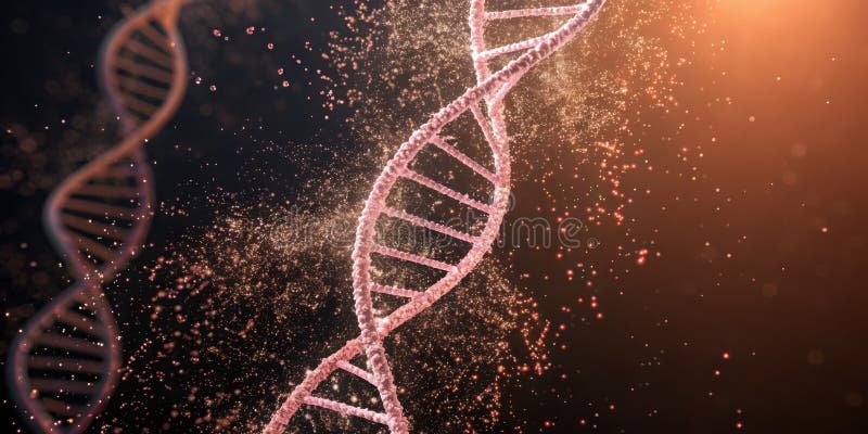 3D Rendering of DNA Helix Structure with Abstract Background and ...