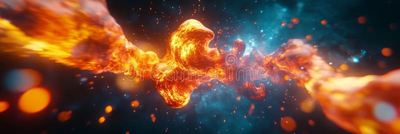 Captivating 3D Rendering of Glowing Fluid Collision in Zero Gravity ...