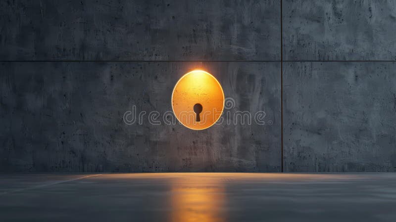Captivating 3D Rendering of Light Shining through a Mysterious Keyhole ...