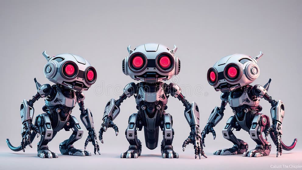 Innovative Cyborg Creatures a Futuristic 3D Composition for Branding ...