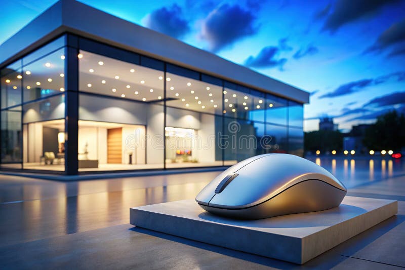 Modern Gaming Mouse Showcase a Mockup for Tech Store or Museum Display ...