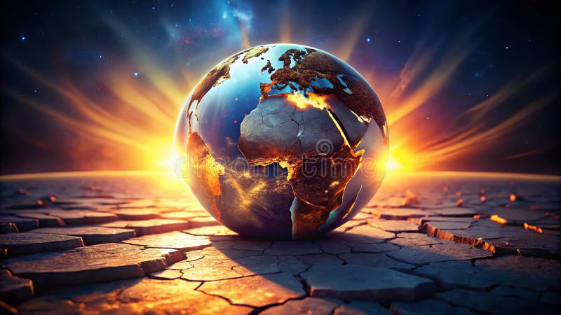 Stunning 3D Rendered Earth Silhouette Against a Dynamic Volumetric ...