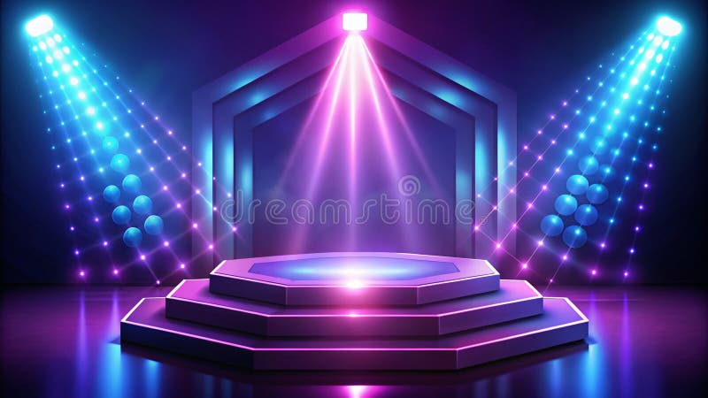 Stunning Empty Hexagonal Stage Design Perfect Stock Illustrations – 2 ...