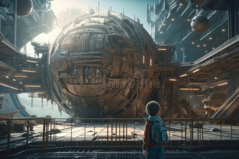 Stunning 3D Rendering of Epic Futuristic Space Statio Stock Image ...