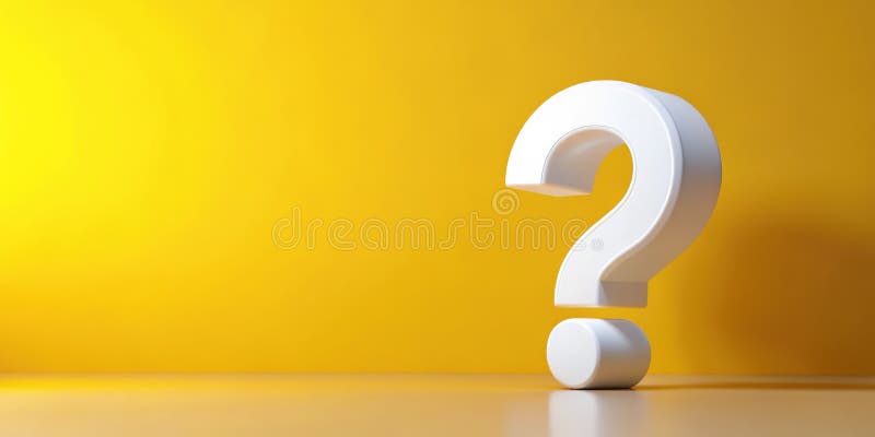 Dynamic Volumetric Question Mark Sign Striking Yellow Wall Decor with ...