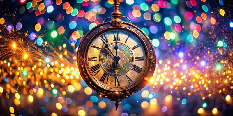 A Captivating Dance of Light a Sparkling Clock Face Illuminated by ...