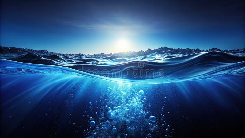 Captivating Dark Blue Gradient Background an Abstract Deep Ocean ...