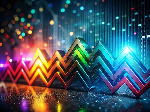 Abstract Data Visualization a LowLight Chevron Chart Illustrates ...