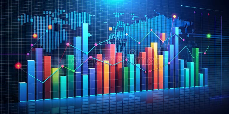 Captivating Data Visualizations Colorful Charts and Graphs on a Dark ...