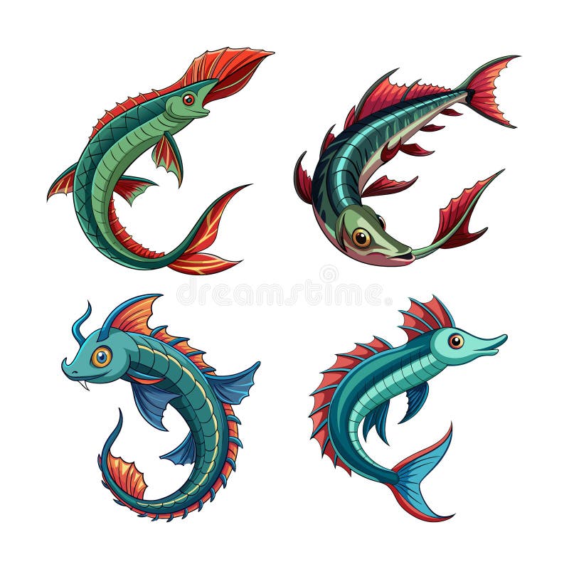 Captivating Deep-sea Dragonfish Colorful Display Stock Vector ...