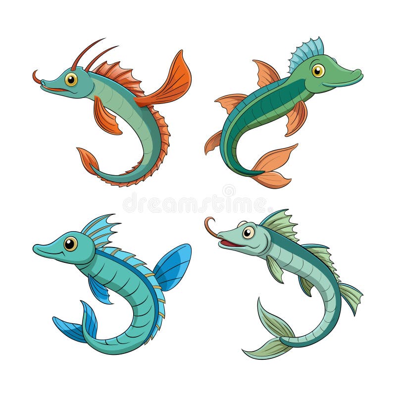 Captivating Deep-sea Dragonfish Colorful Display Stock Vector ...