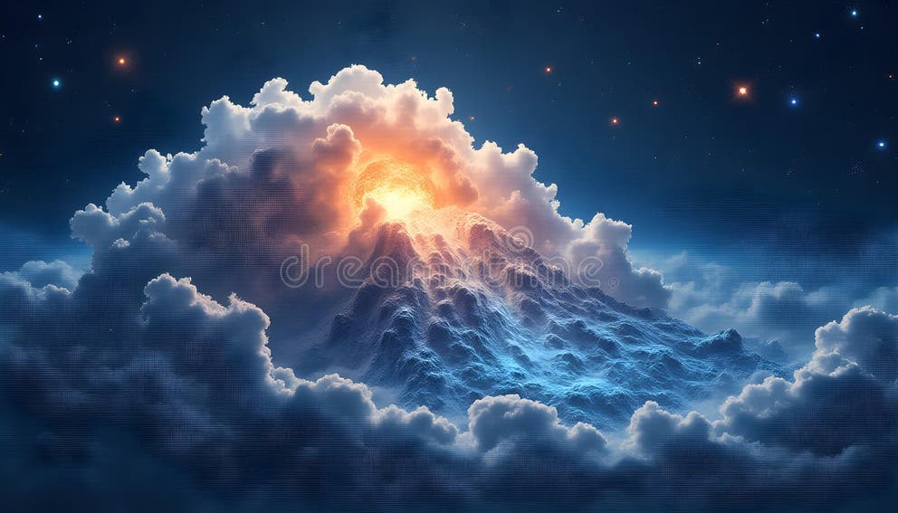 A Captivating Depiction of a Cloud-like Form Morphing into an Intricate, Multi-dimensional Flow ...