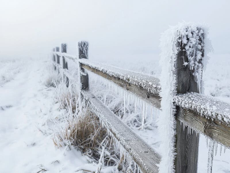 Whispers of the Weather: a Dreamy Ice-Covered Fence Transformed by ...