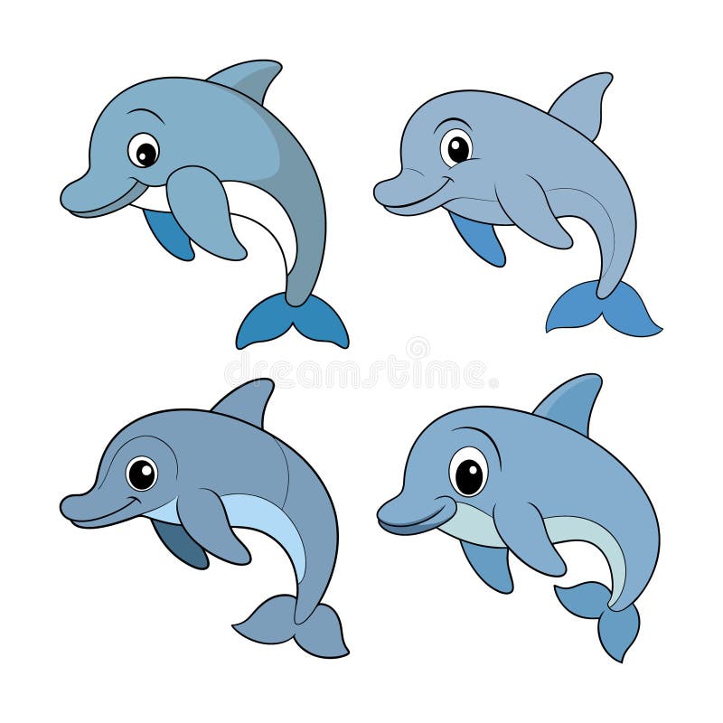 Amazon River Dolphin Coloring Illustration Design Stock Vector ...