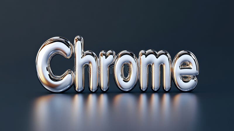 Stylized Liquid Text Effect Showcasing the Word Chrome in Shiny ...