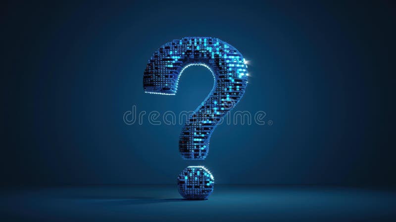 Discover a Striking 3D Abstract Question Mark Against a Dark Blue ...