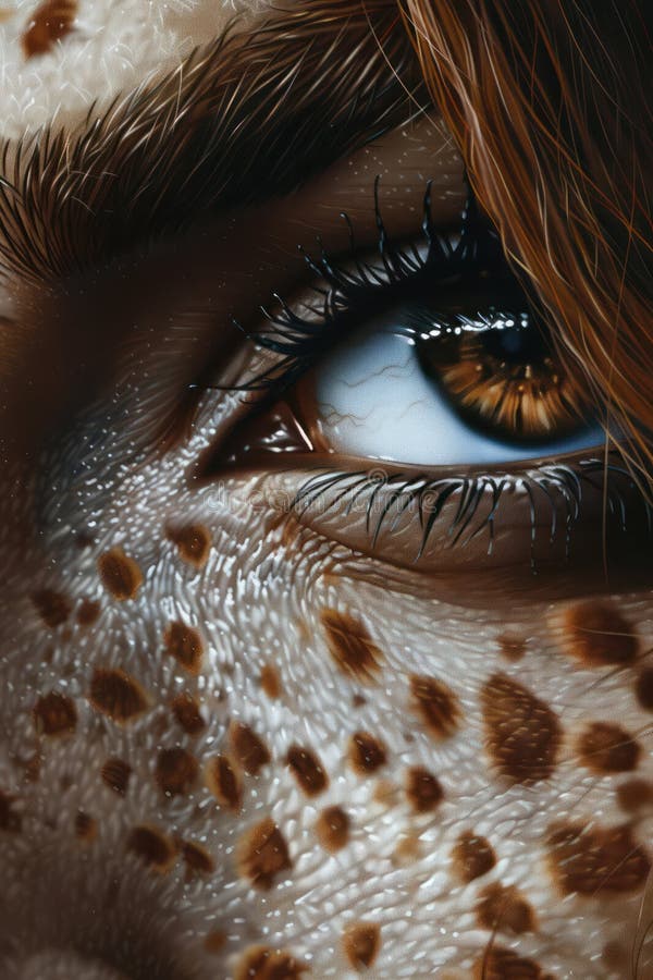 Close Up Leopard Patterned Eye Artistic Digital Art, Intriguing Animal ...