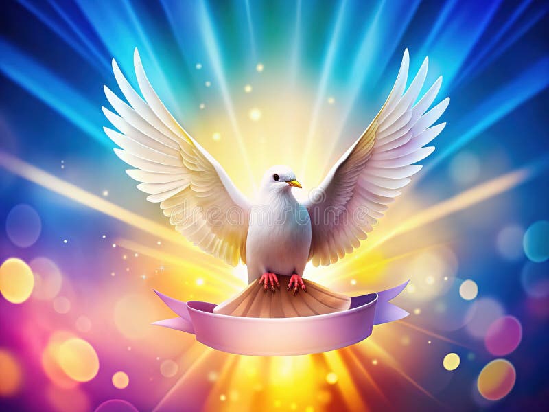 Glowing Dove of Peace an Elegant and Abstract Digital Banner Design for ...