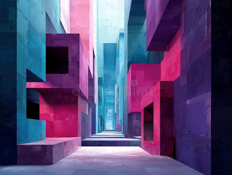 A Captivating Digital Art Piece Showcasing a Complex, Colorful and ...