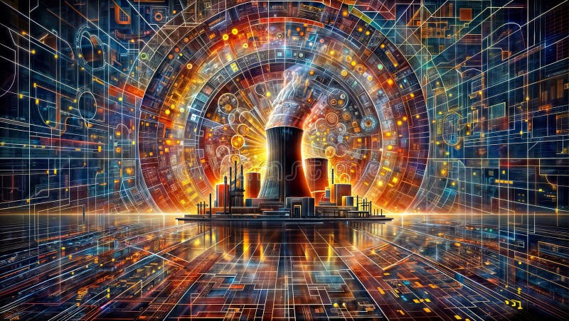 Beaming Power: Intricate Reactor, Generative Ai Stock Illustration ...