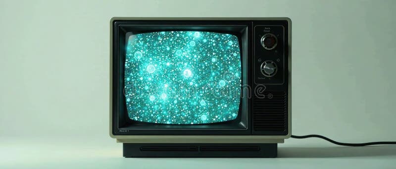 Nostalgic Retro CRT TV Screen with Interference Patterns a Digital Art ...