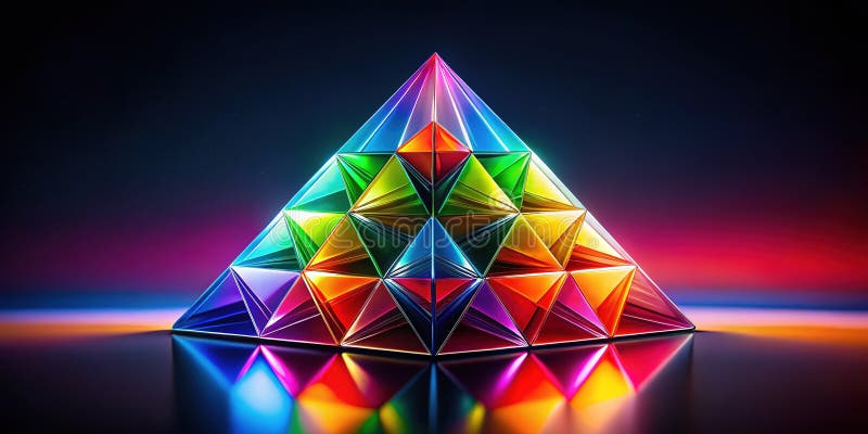 Vibrant Geometric Pyramid Kaleidoscope a Stunning Reflective Abstract ...