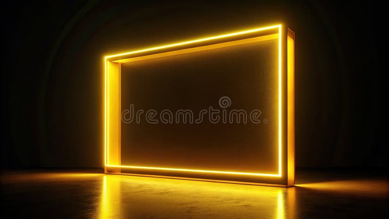 Vibrant Neon Yellow Rectangle Frame Illuminates Subject with Rule of ...