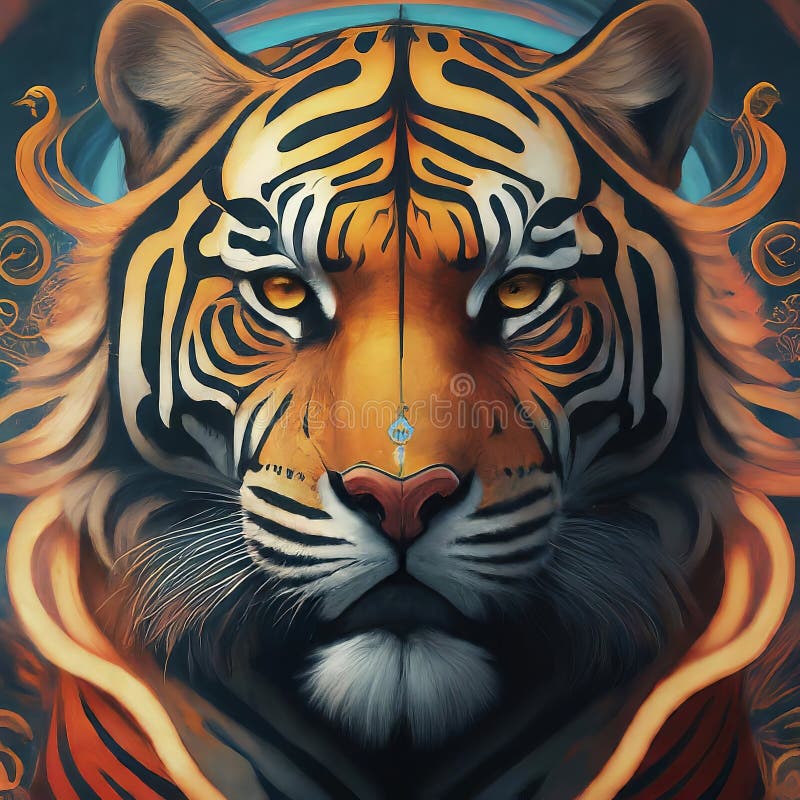 A Digital Artwork Depicting a Smoke-like Representation of a Tiger, Ai ...