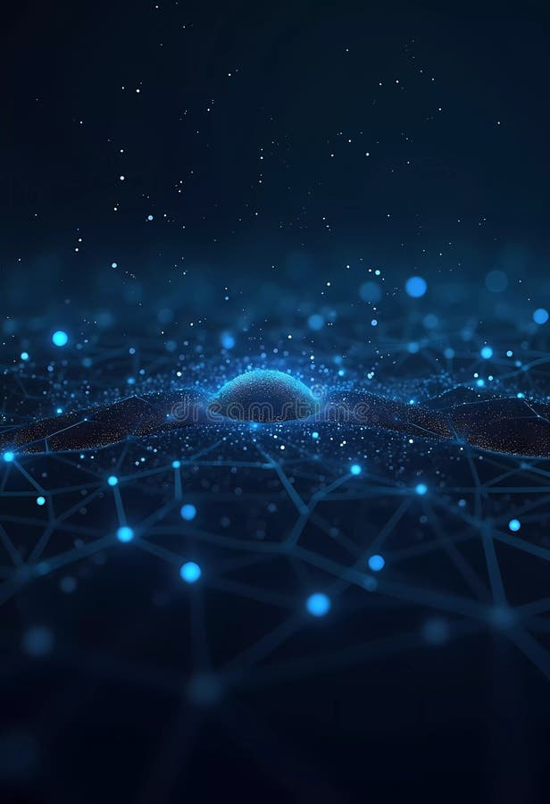 A Captivating Digital Backdrop Showcases a Deep Blue Environment Filled ...