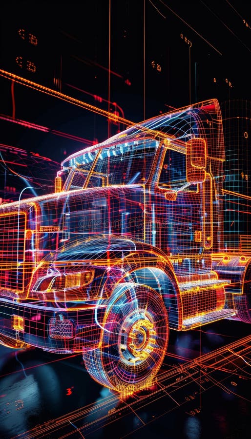 A Captivating Digital Composition Merging a Car, Truck, and Bus with ...