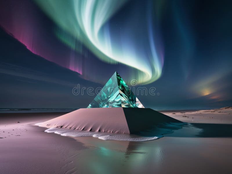 A Captivating Digital Creation of a Large Crystal Pyramid Ascending ...