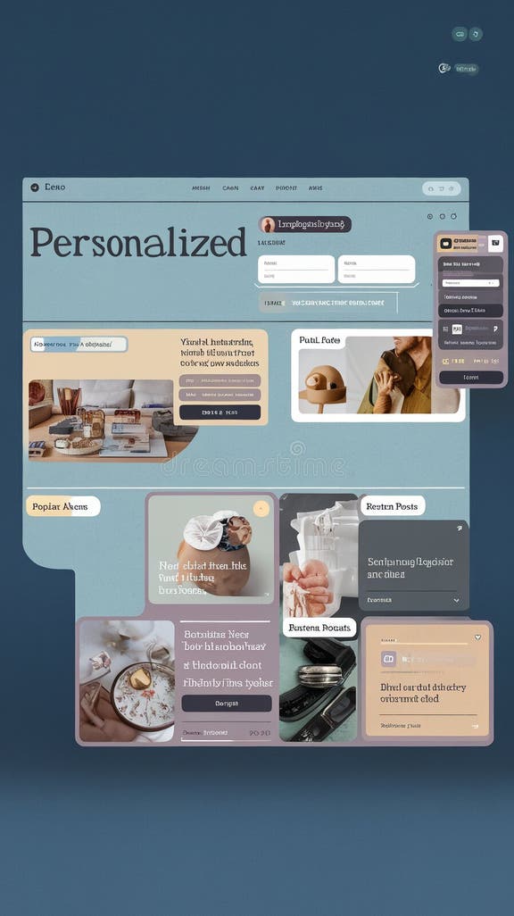 Modern Personalized Website Interface with Chat Support Stock ...