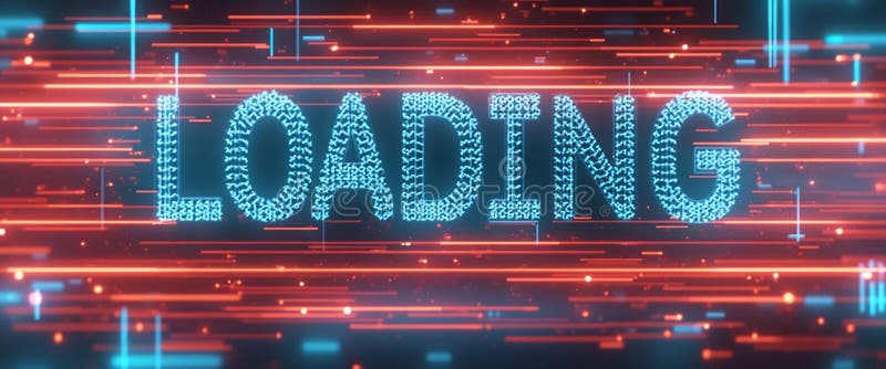 Dynamic Digital Loading Screen with Vibrant Neon Colors Stock Image ...