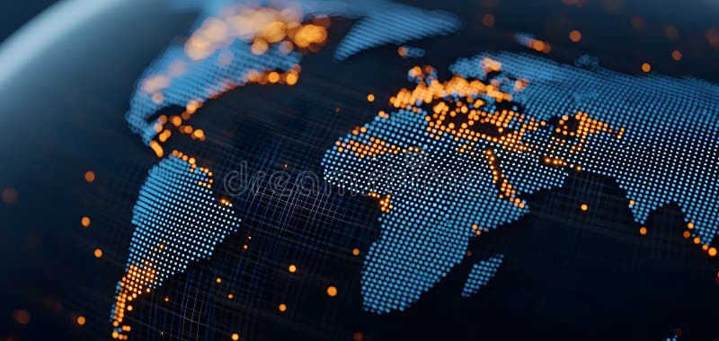 A Captivating Digital Globe Illuminating Economic Data through Dots and ...