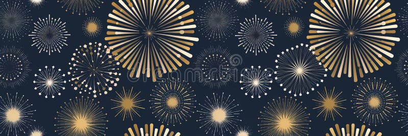 Dazzling Fireworks Display Digital Illustration Against Deep Night Sky ...