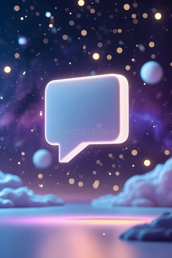 Abstract Speech Bubble in a Dreamy Space Stock Illustration ...