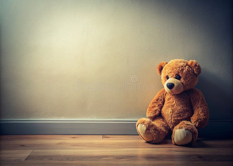 A Touching Illustration of a Lonely Teddy Bear a Depressed Toy Evoking ...