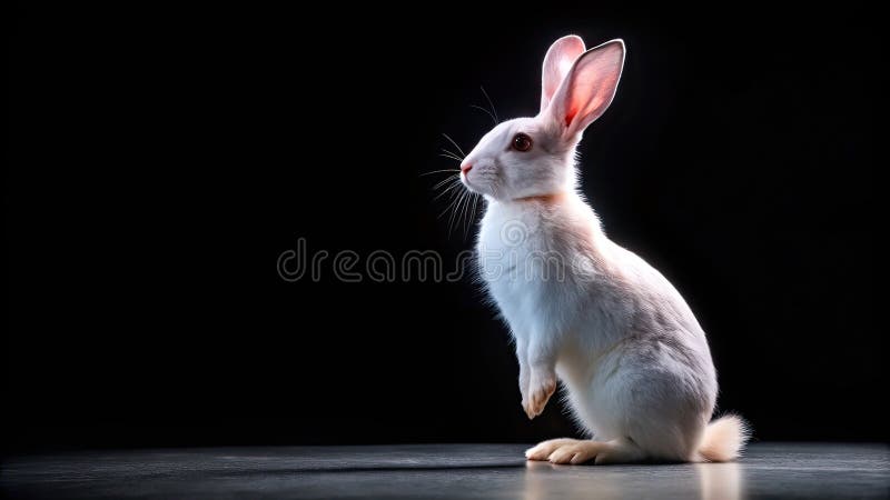 Elegant White Rabbit in Profile a Stunning Minimalist Digital ...