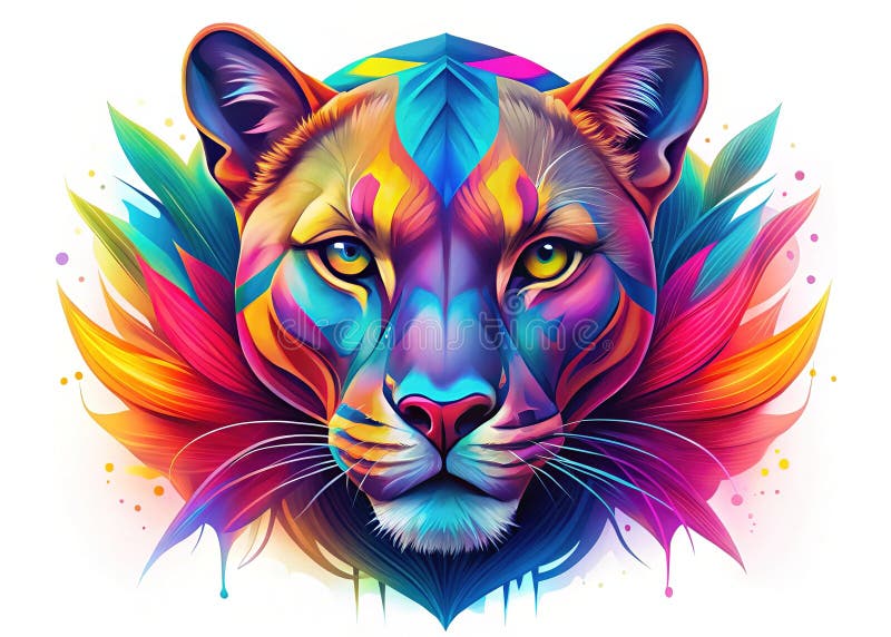 Dynamic Puma Head Illustration a Vibrant Fusion of Athleticism and ...