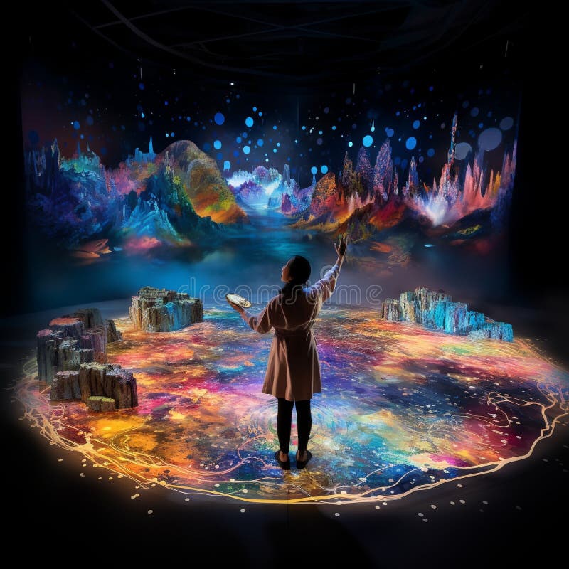 Captivating Digital Landscape in Augmented Reality Stock Illustration ...