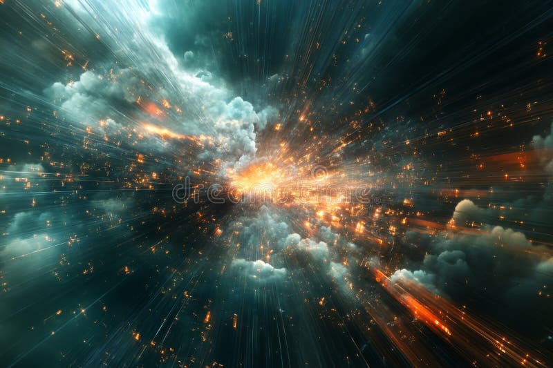 Vivid Digital Network Landscape Stock Illustration - Illustration of ...