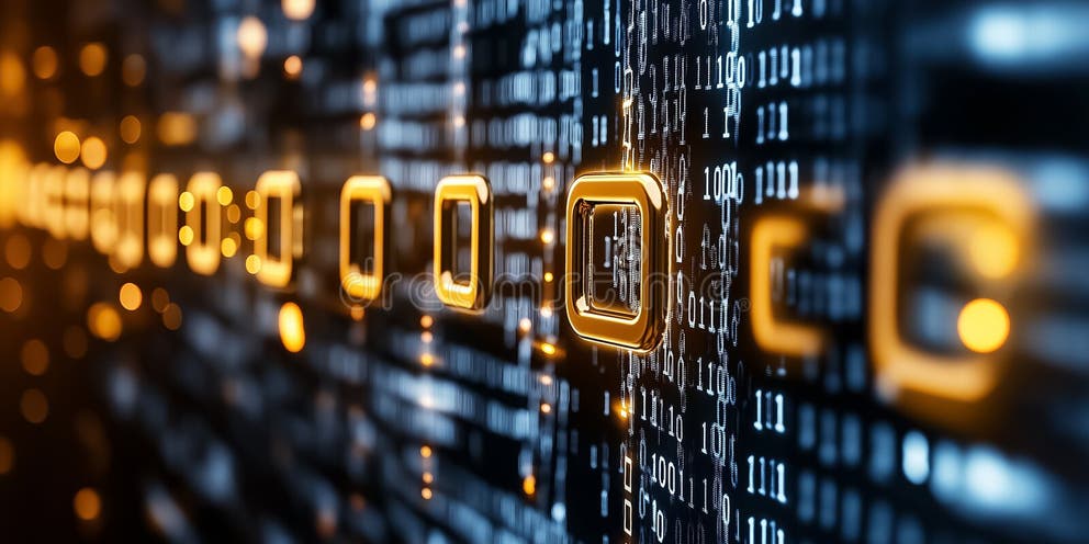 A Captivating Digital Matrix Displays A Cascade Of Glowing Symbols Against A Backdrop Of Binary