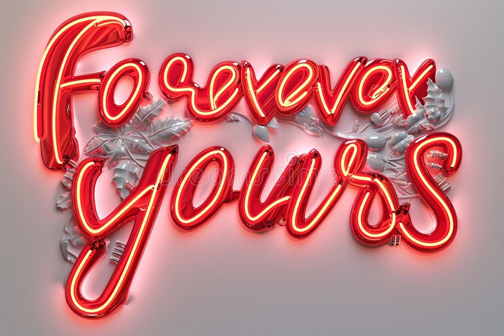 A Captivating Digital Neon Artwork, Depicting the Phrase Forever Yours ...