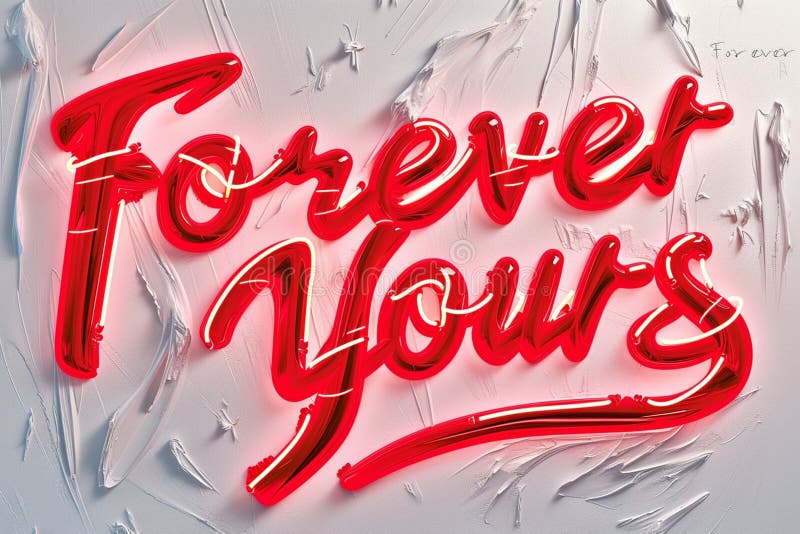 A Captivating Digital Neon Artwork, Depicting the Phrase Forever Yours ...
