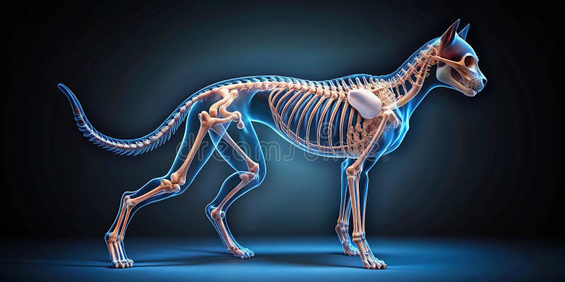 Unveiling the Feline Skeleton a Digital XRay Illuminates the Intricate ...