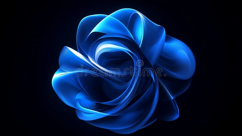 Abstract Blue Swirling Fluid Form Dynamic Energy 3D Render Digital Art ...