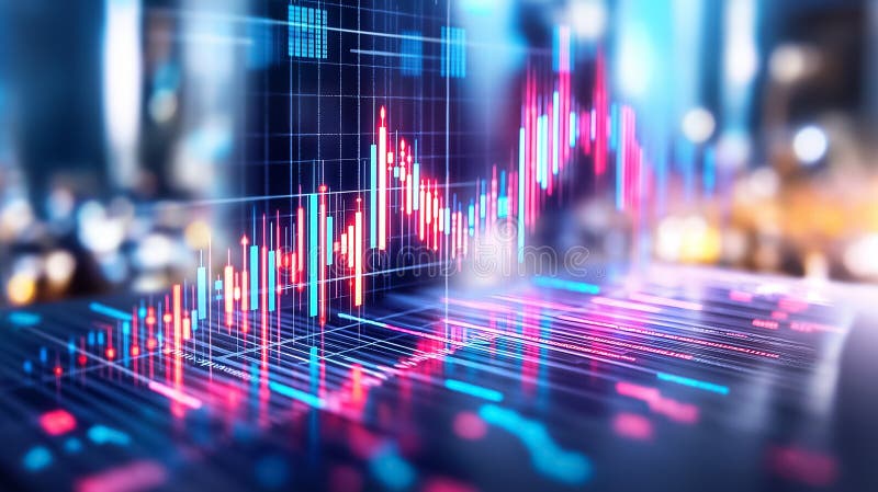 A Captivating Digital Rendering Illustrates Fluctuating Stock Market ...