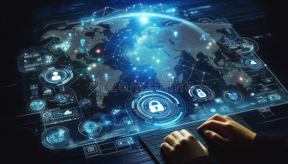 Cybersecurity Digital World Map Stock Illustrations – 590 Cybersecurity ...